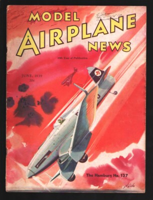 PULP: Model Airplane News 6/1939-Nazi fighter plane pulp style cover ...