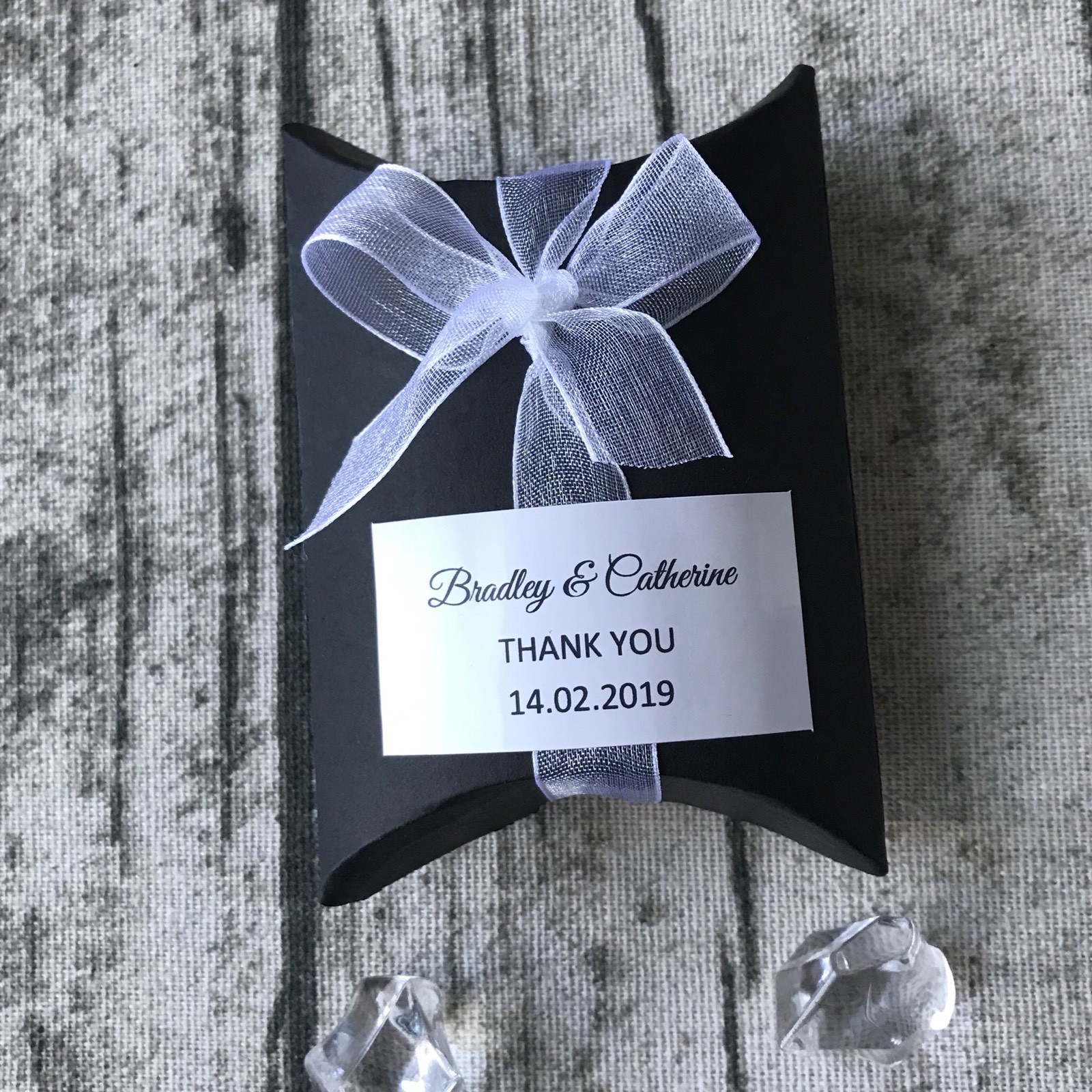 44x White Rectangle Personalized Gift Stickers Wedding Favour Boxes ...