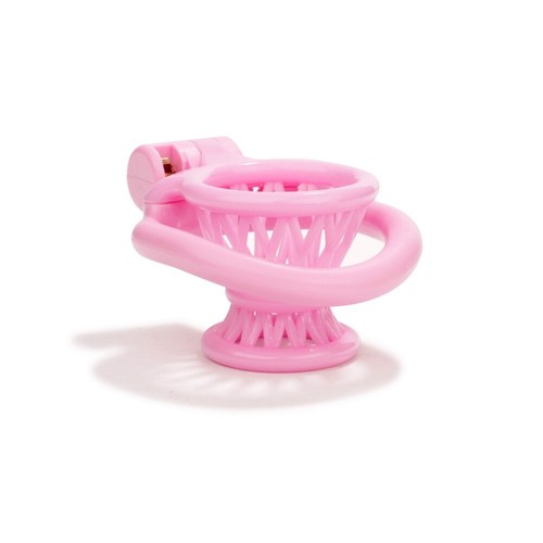 Resin Male Chastity Device Inverted Men Pink Black Lock White Belt ...