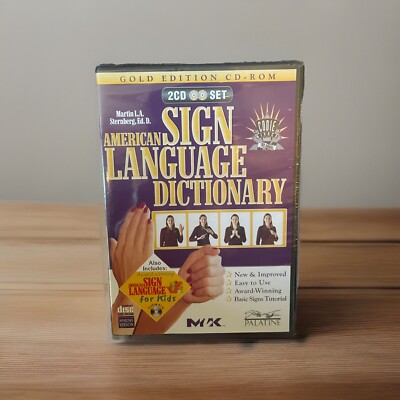 Vintage American Sign Language Dictionary Gold Edition CD Rom CD Set ...