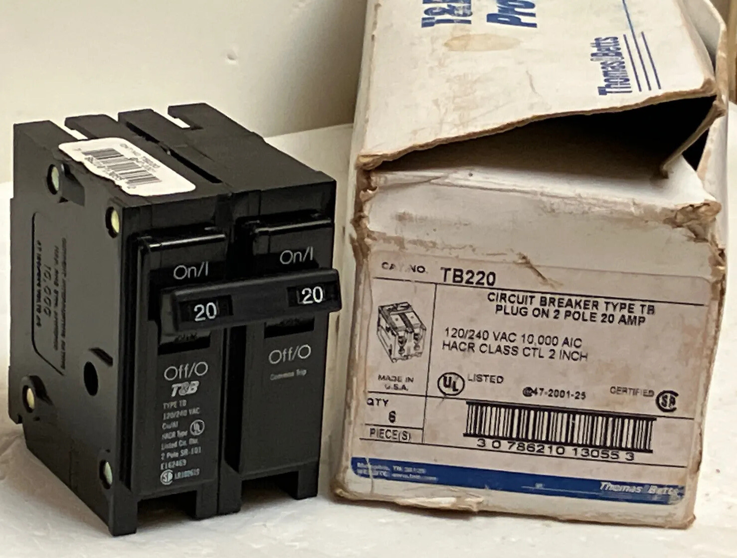 Thomas & Betts TB220 2 Pole 20 Amp Circuit Breaker for sale online | eBay