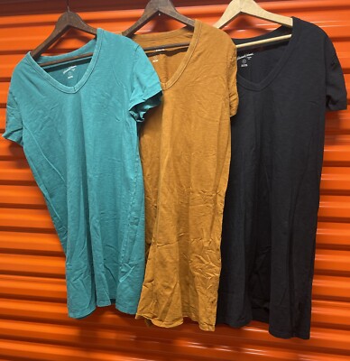 3 Universal Thread V-Neck Green,Brown,Black Short Sleeve T-Shirt Dress ...