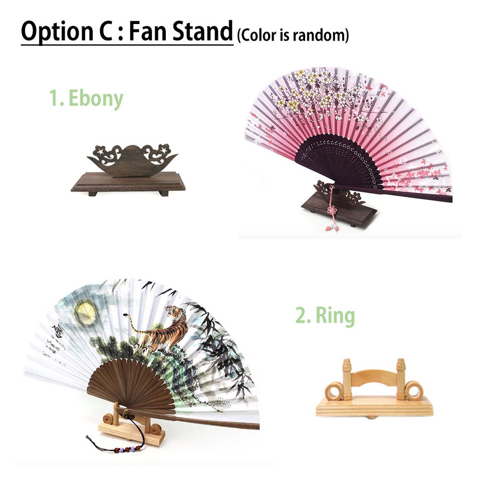 Korean Traditional Bamboo Hanji Hand Fan Norigae Large Folding Gift UME ...