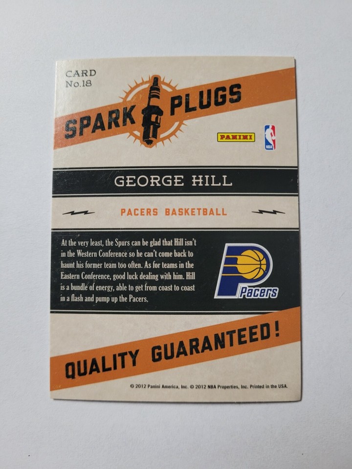 2012-13 Panini NBA Hoops Basketball Spark Plugs #18 George Hill | eBay
