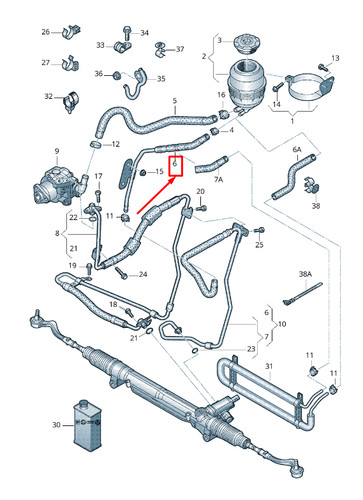 NEW AUDI A4 B8 POWER STEERING RETURN HOSE 8K0422891P ORIGINAL NO DUTY ...