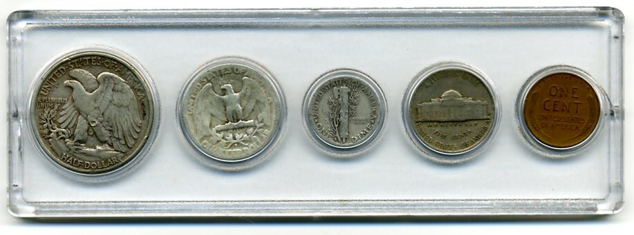 2025 - 83rd Birthday Gift - 1942 Coin Set in Whitman Holder - 50c/25c ...