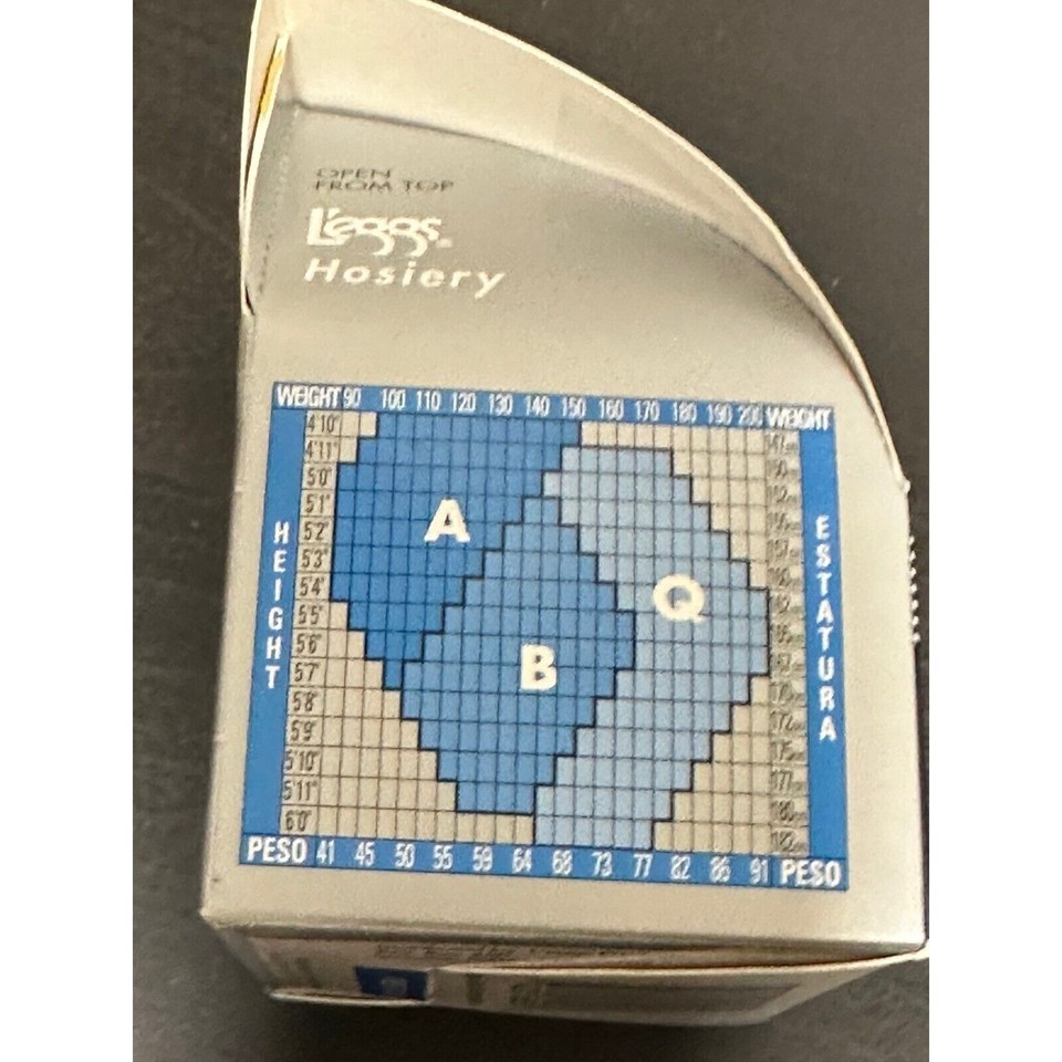 L'eggs Leegs Sheer Energy Control Top Sheer Toe Off Black size Q 65606 ...