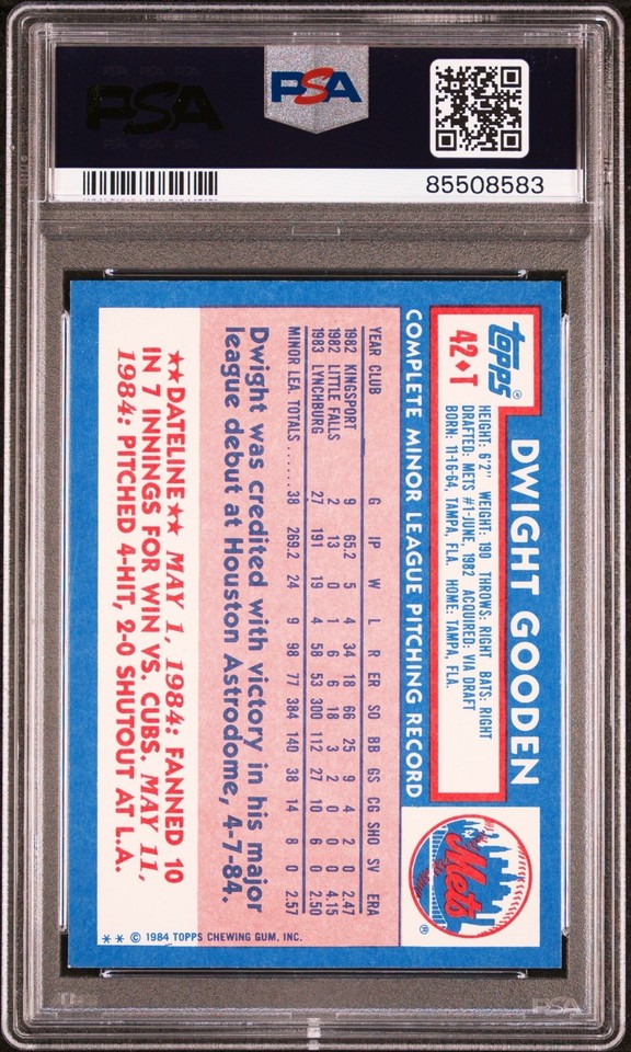 1984 Topps Traded Tiffany Dwight Gooden #42T / PSA 9 | eBay
