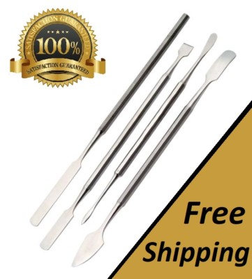 4 PC Stainless Steel Spatula Set Dental Picks Lab Tools Wax Carving ...