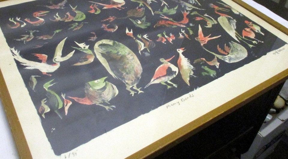 RARE ADOLF DEHN Signed Lithograph Art Print MANY BIRDS '63 1/39 | eBay