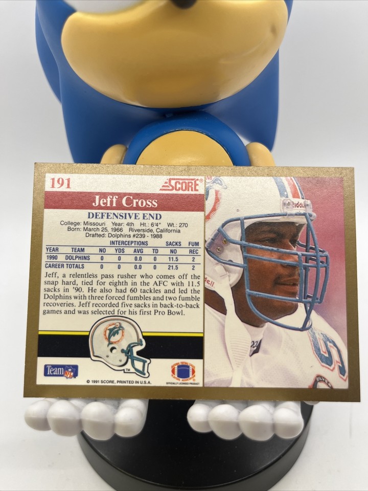 Jeff Cross - 1991 Score #191 - Miami Dolphins Football Card | eBay