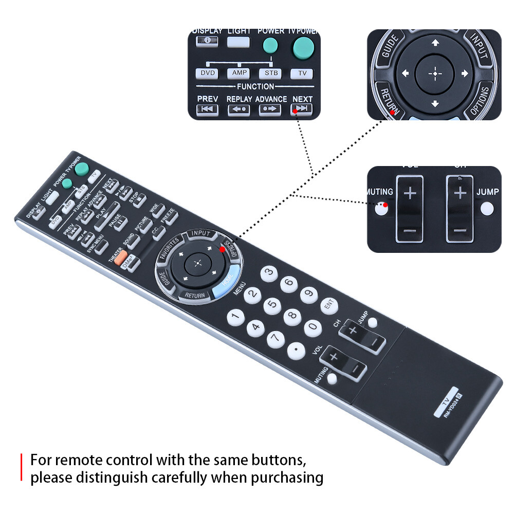 New RM-YD024 For Sony TV Remote Control KDL-40Z4100 KDL-46VL160 KDL-55XBR8 | eBay