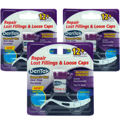 3x DenTek Temporary Dental Cement Tooth Filling Lost Fillings Repair ...