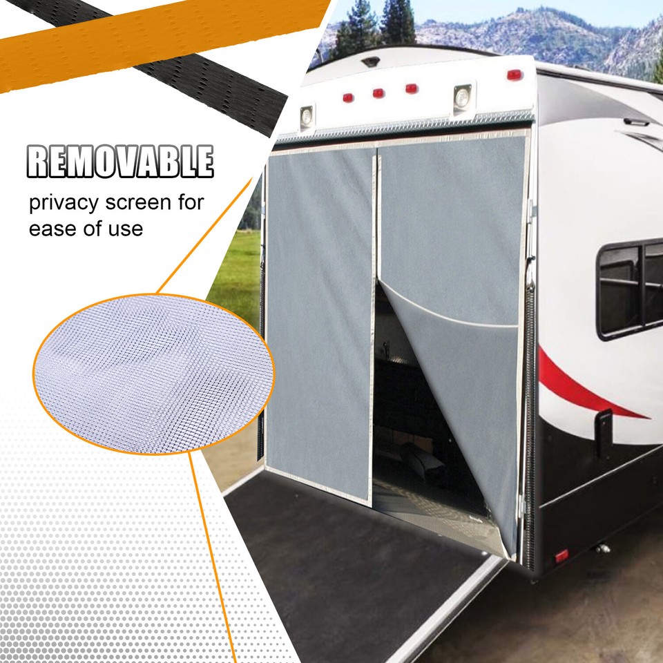 Two Layers Toy Hauler Screen Rear Opening For Ramp Doors Up to 90 Inch ...
