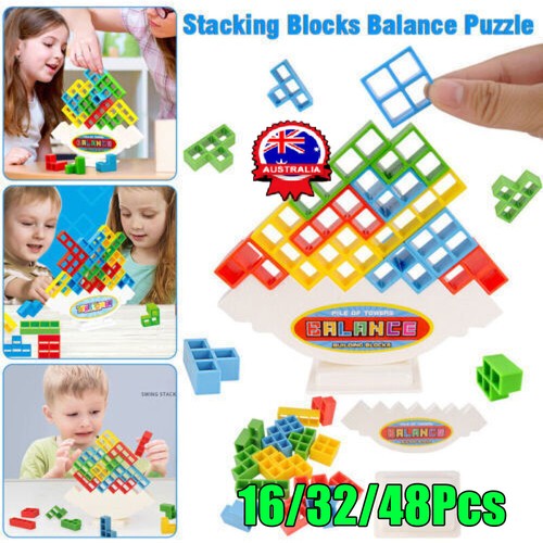 Stacking Blocks Tetris Balance Game - Board Games for Kids Adults Tetra ...