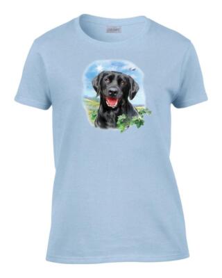 Women's Black Lab Puppy T-Shirt Cute Ladies Labrador Dog Lover Tee | eBay