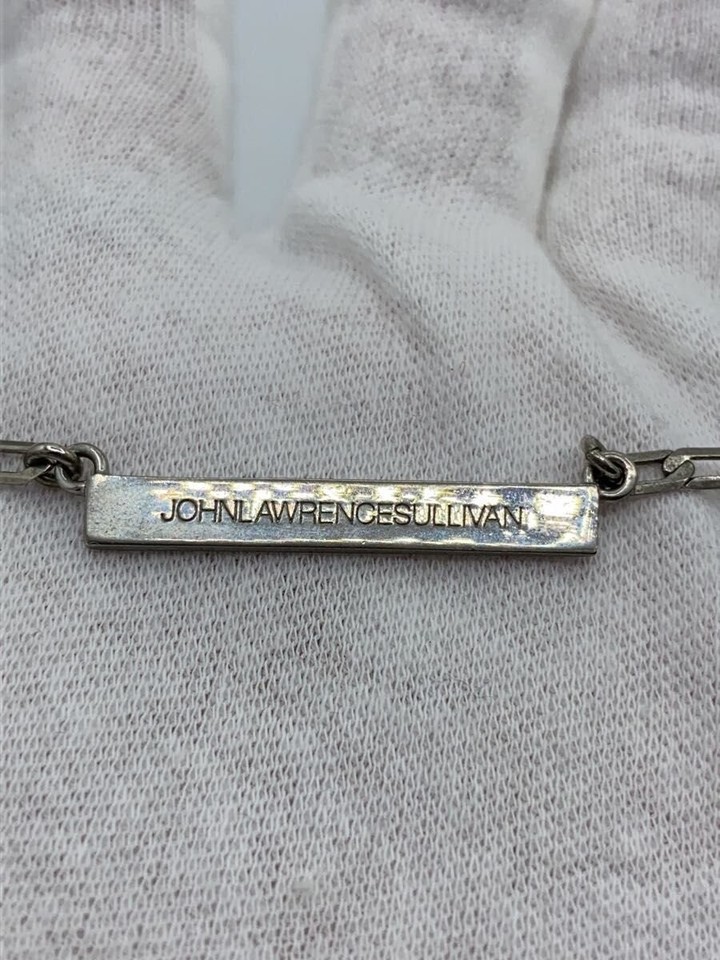 John Lawrence Sullivan Plate Top Necklace Silver With Top Mens LJO18 ...