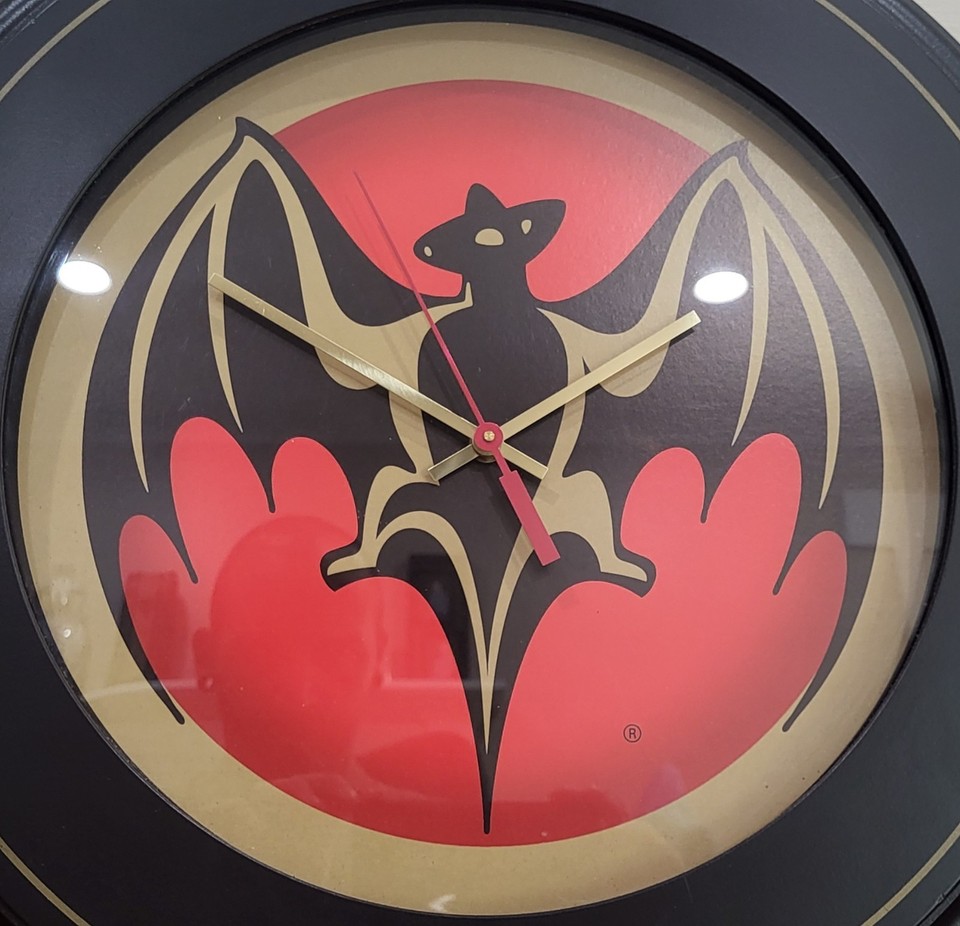 Bacardi Bat Clock 18" Heritage Signs Mancave Bar Sign Working Paint ...