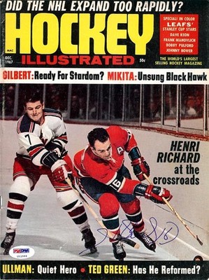 Henri Richard Signed Hockey Illustrated Magazine Cover Canadiens PSA ...