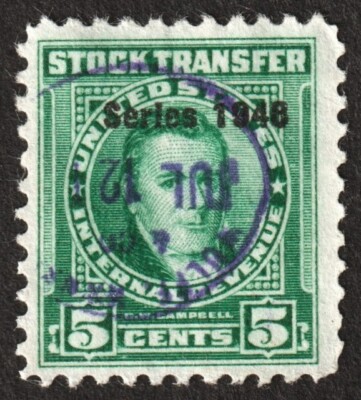 PAPER-GEM: US/usa scott #RD264 Stock Transfer Revenue stamp 1948 choice ...