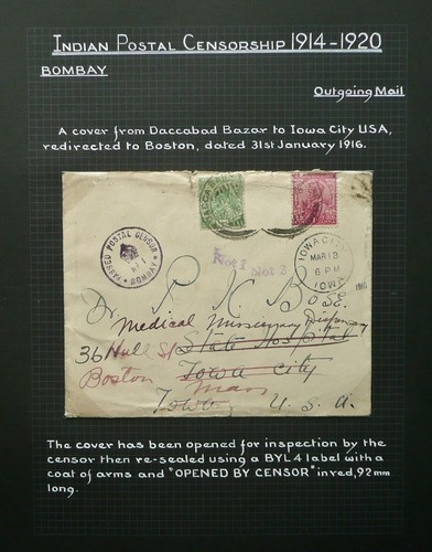 INDIA 31 JAN 1916 KGV WWI CENSORED COVER FROM DACCABAD BAZAR TO USA | eBay