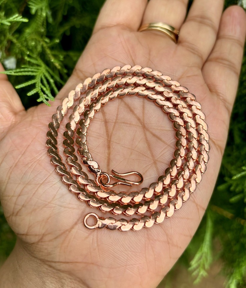 18 inch Pure Copper Serpentine Chain Necklace, Healing Copper Jewelry ...