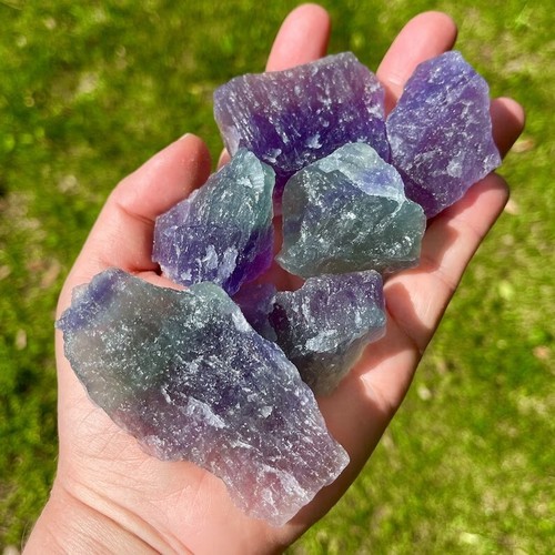 Raw Rough Purple Fluorite Crystal Stone Chunk Healing Reiki Mineral ...
