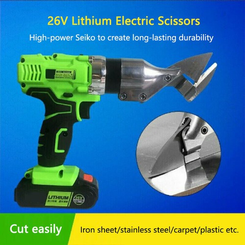26V Portable Cordless Rechargeable Electric Scissors Metal Plate ...
