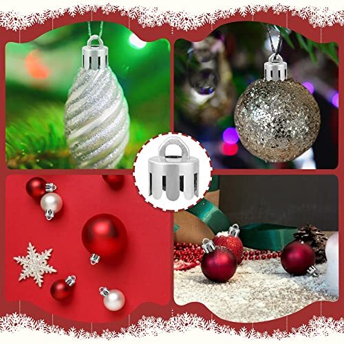 120 Pieces 0.5 Inch Round Christmas Ornament Caps Replacement Plastic ...