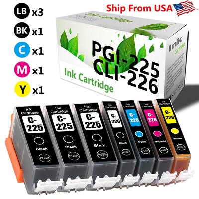 7-PacK PGI 225 CLI 226 Ink Cartridge used for PIXMA IX6500 Printer | eBay