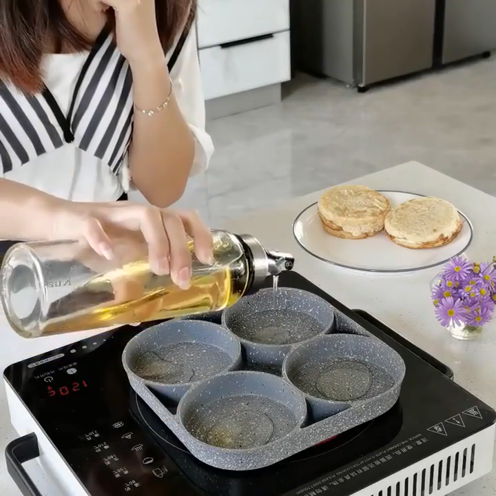 4 Hole Medical Stone Non-Stick Frying Pan Divided Egg Omelette Pancake ...
