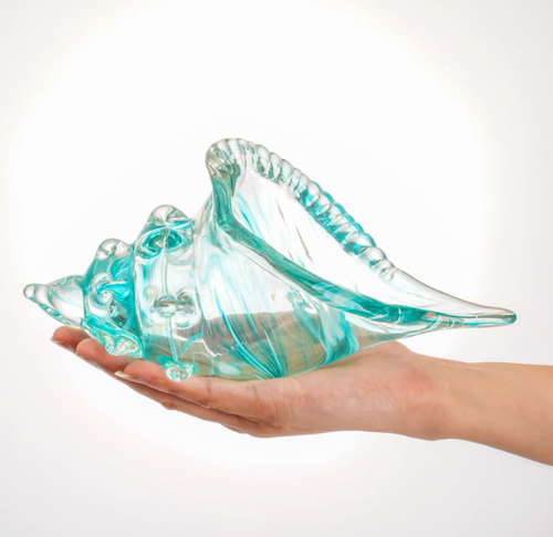 Hand Blown Glass Conch Seashell Figurine Home Decor Art Glass Sculpture ...