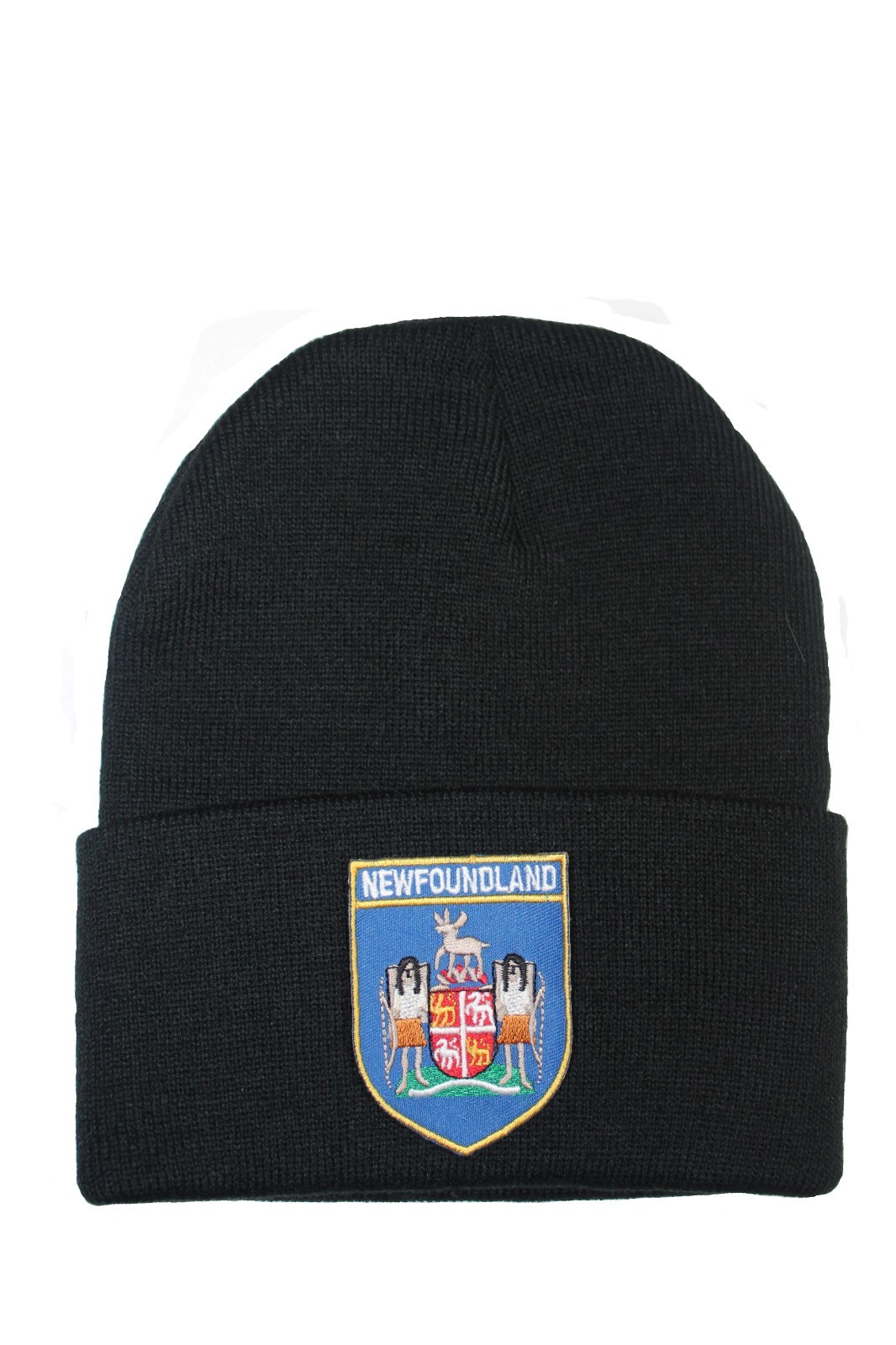 NEWFOUNDLAND Blue Shield Shape Patched TOQUE Hat..Colors:Black,Red,Blue ...