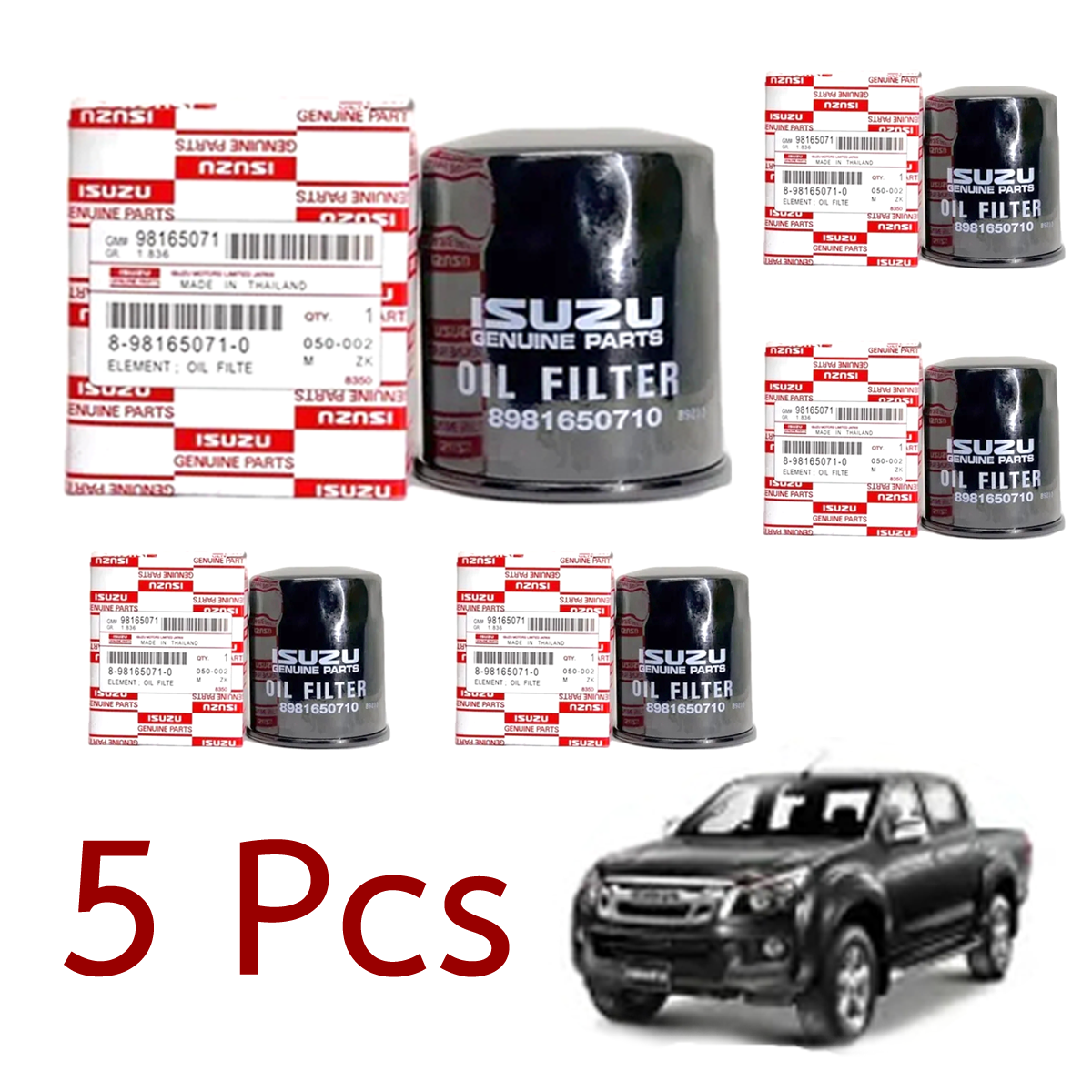 5 Pcs Engine Oil Fuel Filter Isuzu D-Max 2012 2018 8-98165071-0 TH | eBay