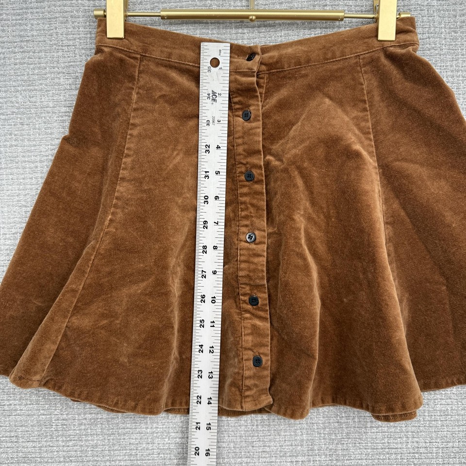 Brandy Melville Skirt Womens Small Brown Corduroy Button Front A-Line ...