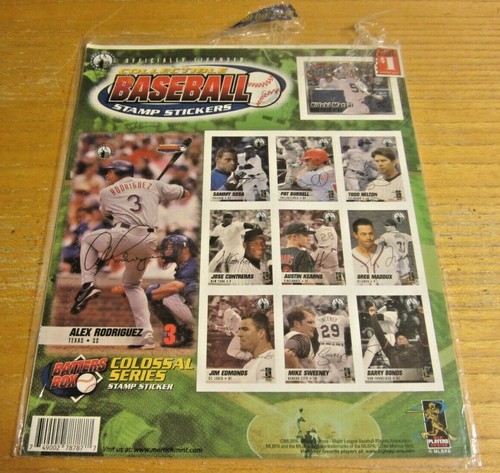 Alex Rodriguez 2003 Merrick Mint Baseball Stamp Sticker Sheet NIP MLB ...