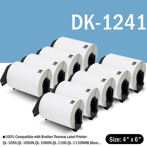 Compatible Brother DK-1241 Die-Cut Large Shipping Label 4" x 6" 200 ...