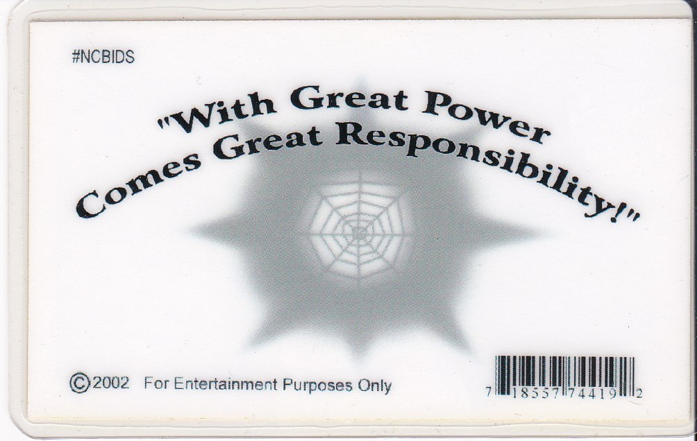 Marvel Comic Superhero The Amazing Spider-man Identification ID Card ...