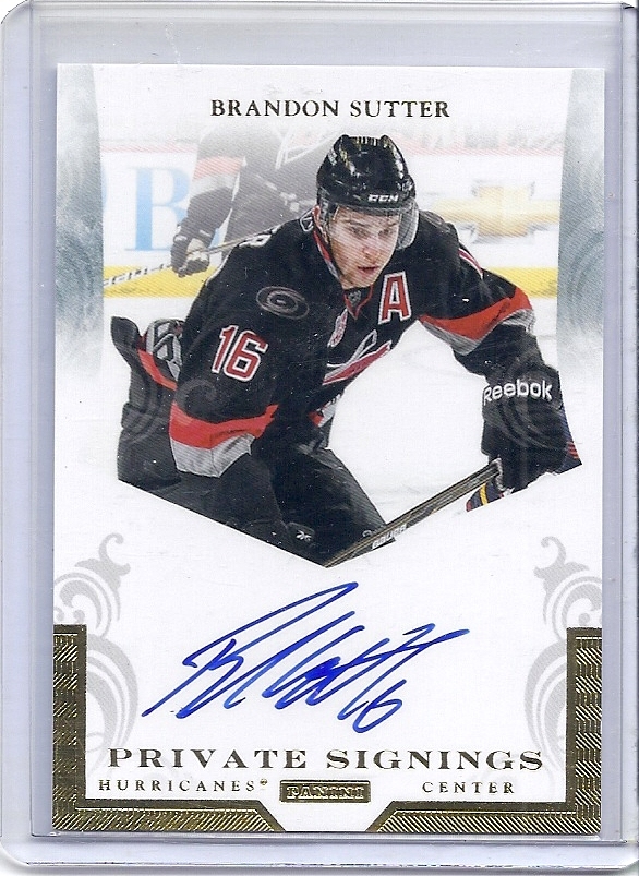 11-12 2011-12 PANINI BRANDON SUTTER PRIVATE SIGNINGS AUTOGRAPH BSU ...