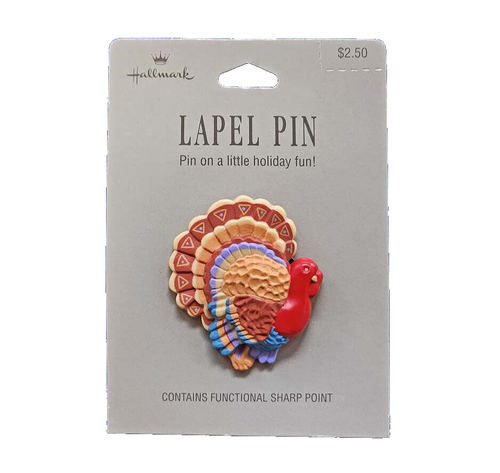 Hallmark PIN Thanksgiving Vintage TOM TURKEY 1990s Brooch Triangles TA ...