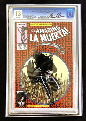 COFFIN COMICS LA MUERTA #1 ONSLAUGHT HOMAGE SLABBED EDITION SIGNED B ...