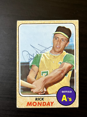 Rick Monday 1968 Topps Autograph #282 Auto Signature Signed Oakland A's ...