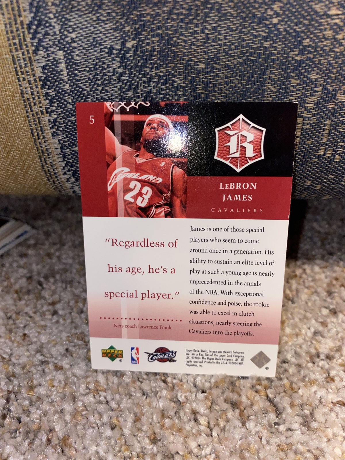 Lebron James Upper Deck Rivals 2004-05 Gold Signature #5 Parallel ...