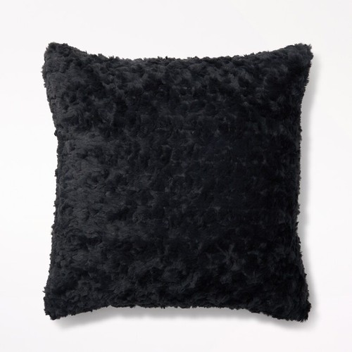 OUI Textured Faux Fur Pillow Cover 20" x 20" Charcoal | eBay