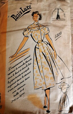 5329 PATRON PARIS LUXE VINTAGE FRENCH PATTERN ROBE EMPIECEMENT ARRONDI ...