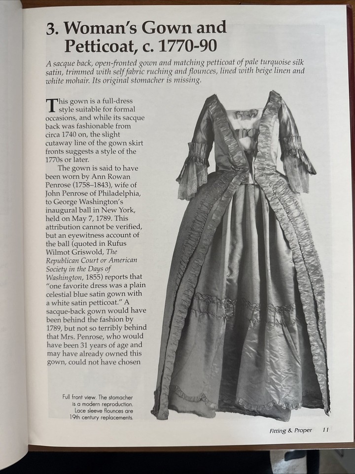 FITTING & PROPER: 18TH CENTURY CLOTHING FROM THE By Sharon Ann Burnston ...