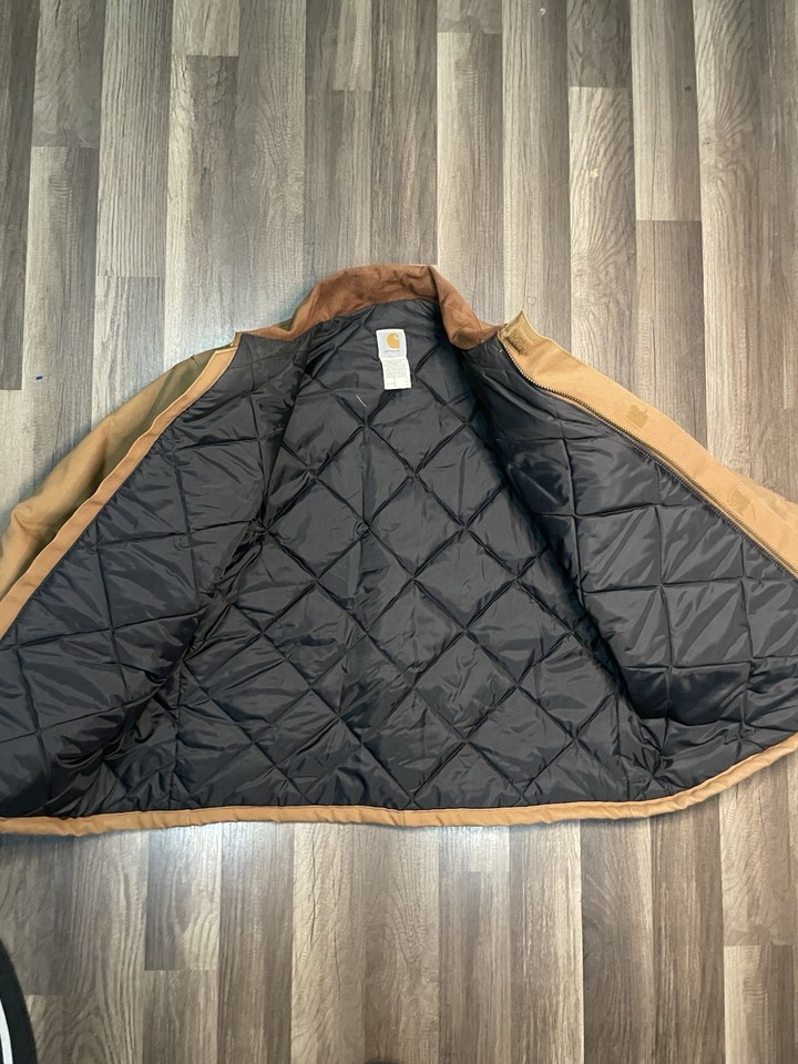 Vintage Y2K Carhartt J02 BLK Tan work wear jacket Great Condition Sz ...