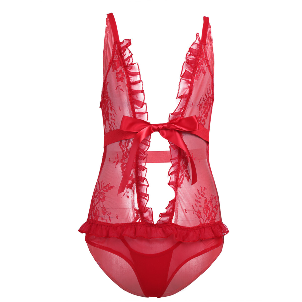 One Piece High Cut Leotard Bodysuit Sexy Women Open Bust Swimwear