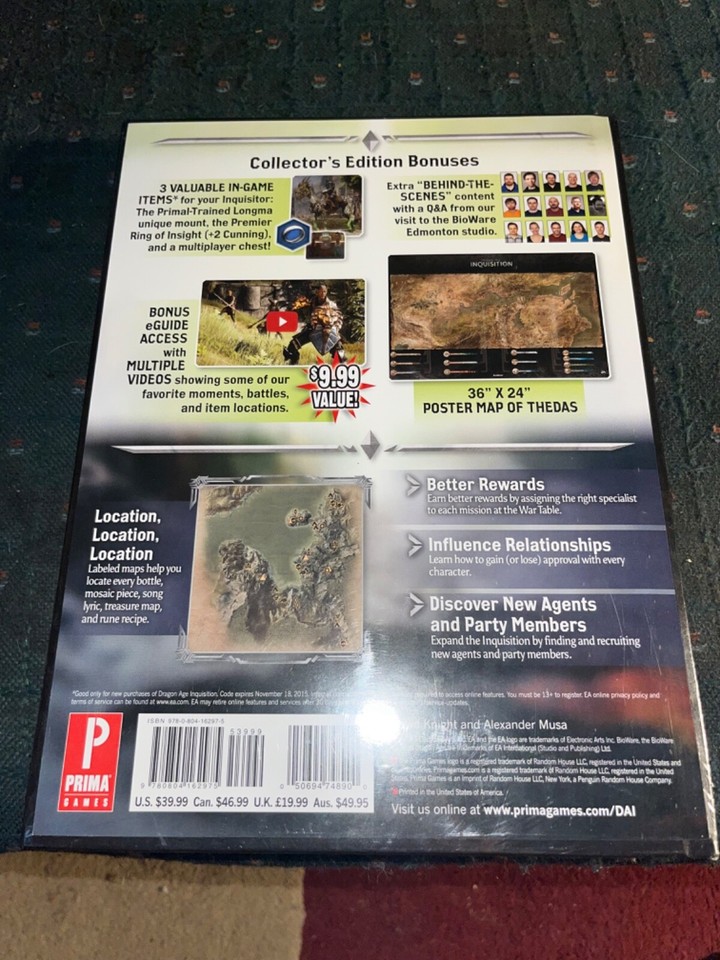 Dragon Age Inquisition Collector's Edition Game Strategy Guide BRAND ...