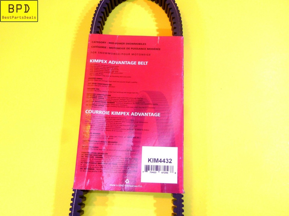 93-22 Yamaha Mid-Power Snowmobiles Advantage Belt KIMPEX 210332 ...